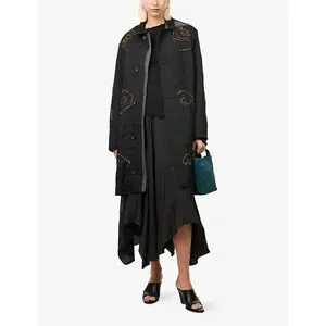 By Walid Embroidered Wool-and-silk Duster Coat
