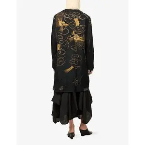 By Walid Embroidered Wool-and-silk Duster Coat