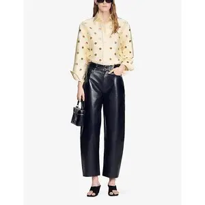 Sandro Embellished Cut-out Woven Shirt