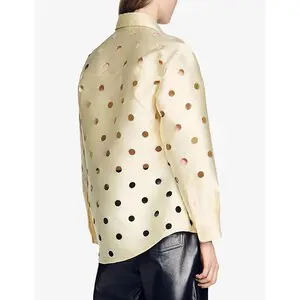 Sandro Embellished Cut-out Woven Shirt