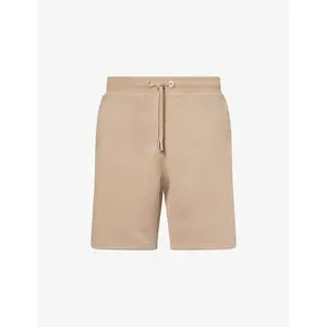 AMI Paris Logo Stitch Cotton Sweat Shorts - Beige Mastic