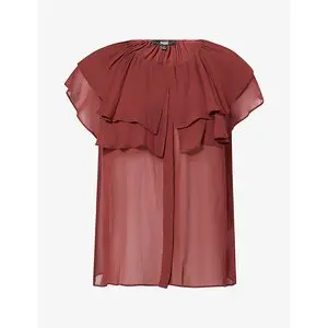 Paige Lucia Ruffled Sheer Blouse