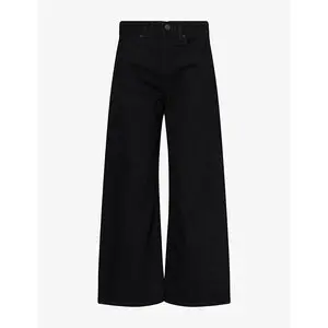 FRAME The Bow Crop Curved-leg Denim Jeans