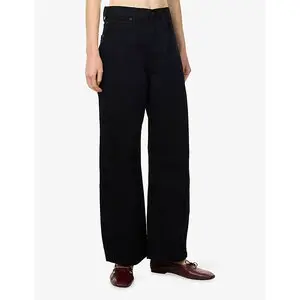 FRAME The Bow Crop Curved-leg Denim Jeans