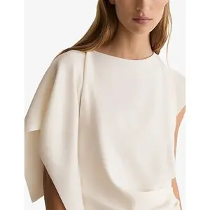 REISS Athena Draped Asymmetric Hem Woven Mini Dress