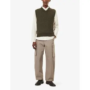 CRAIG GREEN Blanket V-neck Merino-wool And Cotton-blend Vest