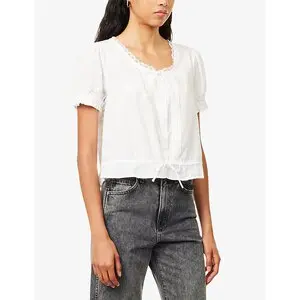 MOTHER The Love Letter Short-sleeve Cotton Top