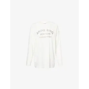 ANINE BING Ivan Long-sleeve Cotton T-shirt - Ecru