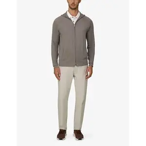 Boggi Milano Hooded Full-zip Merino-wool Sweatshirt Xxl