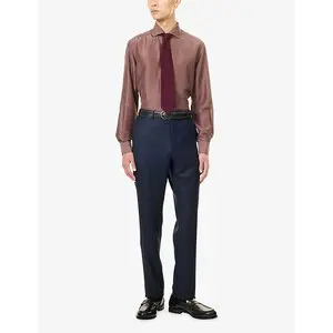 Corneliani Printed Long-sleeve Silk Shirt