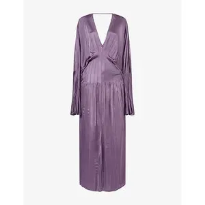 AYA MUSE Luma Draped Satin Maxi Dress