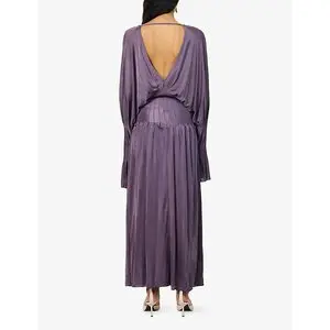 AYA MUSE Luma Draped Satin Maxi Dress