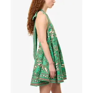 ALEMAIS Fish Sticks Printed Linen Mini Dress
