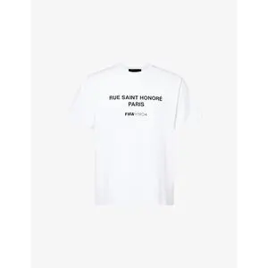 FIFA 1904 Stacked Logo-print Cotton-blend T-shirt - White