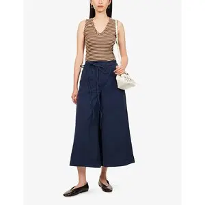 DAMSON MADDER Lotta Wide-leg Cotton Culottes - Navy