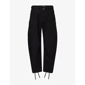 Sacai Belted Ripstop Cotton-blend Cargo Trousers - Black