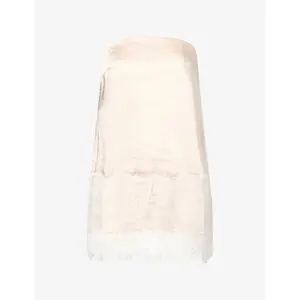 4TH & RECKLESS Mella Lace-hem Satin Top