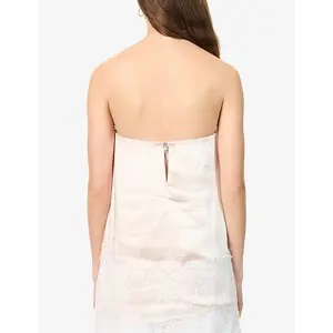 4TH & RECKLESS Mella Lace-hem Satin Top