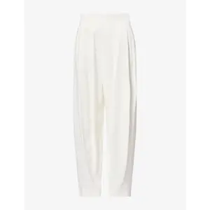 ASHLYN Blaine Barrel-leg Cotton Trousers - White