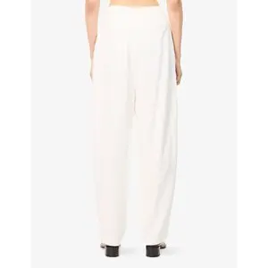 ASHLYN Blaine Barrel-leg Cotton Trousers - White