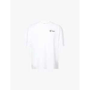 Off-White Embroidered Script Logo Cotton T-shirt