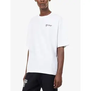 Off-White Embroidered Script Logo Cotton T-shirt