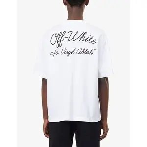 Off-White Embroidered Script Logo Cotton T-shirt