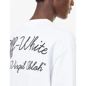 Off-White Embroidered Script Logo Cotton T-shirt