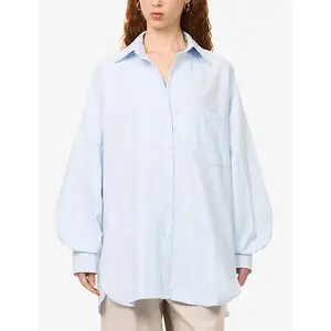 Dissh Rhea 2.0 Oversized Cotton Shirt - Ice Blue