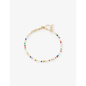 Anni Lu 18ct -plated Brass And Glass Bead Bracelet - Gold