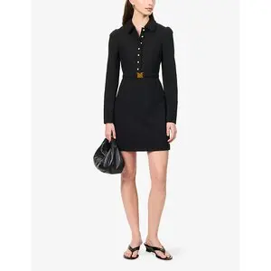 ME+EM Belted Textured Woven Mini Dress