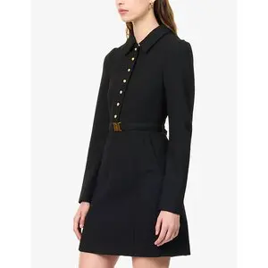 ME+EM Belted Textured Woven Mini Dress