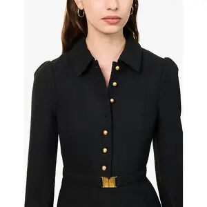 ME+EM Belted Textured Woven Mini Dress