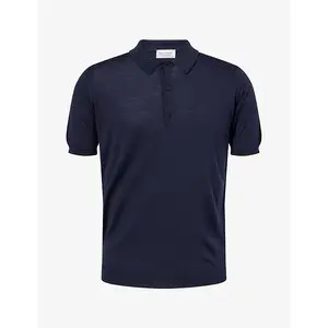 John Smedley Short-sleeve Merino-wool Polo Shirt - Black