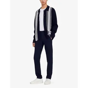 Sandro Tapered-leg Mid-rise Jersey Trousers