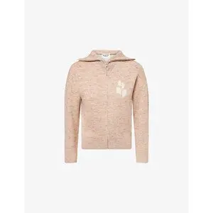 Isabel Marant Étoile Koxy Intarsia-logo Knit Zip Cardigan - Pink