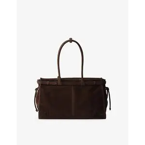 Prada Bonnie Large Suede Top Handle Bag - Brown