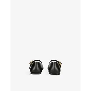 Bottega Veneta Lucy Leather Ballerina Flats With Intrecciato Buckle