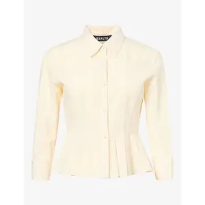 ASHLYN Cotton Pleated Peplum Shirt