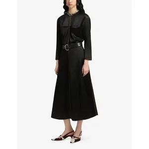 Marni Contrast-stitch Satin Midi Dress