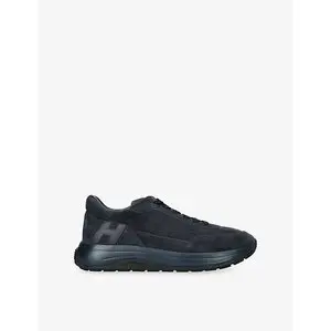 Hogan Suede And Leather Lace-up Trainers - Navy