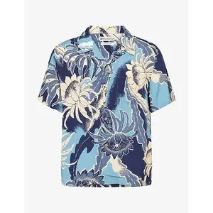 JW Anderson Graphic-print Short-sleeve Woven Shirt - Sapphire