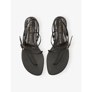 HERBERT LEVINE Starry Eyed Leather Flat Sandals