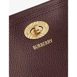 Burberry Small Cotswolds Leather Tote Bag - Vineyard Red