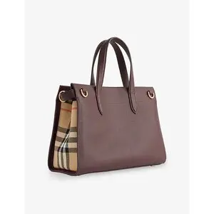 Burberry Small Cotswolds Leather Tote Bag - Vineyard Red