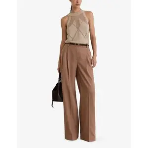 REISS Maya Knitted Cotton-blend Vest Top