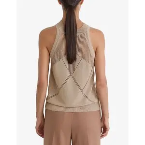 REISS Maya Knitted Cotton-blend Vest Top