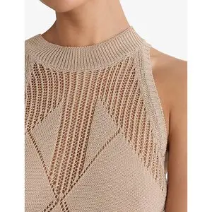 REISS Maya Knitted Cotton-blend Vest Top
