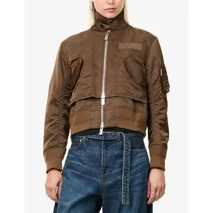 Sacai Overlay Funnel Neck Woven Jacket
