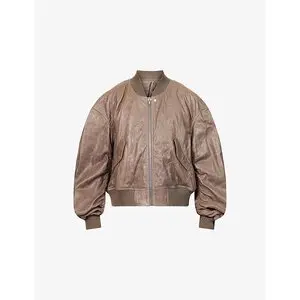 Rick Owens Leather Bomber Jacket - Dust